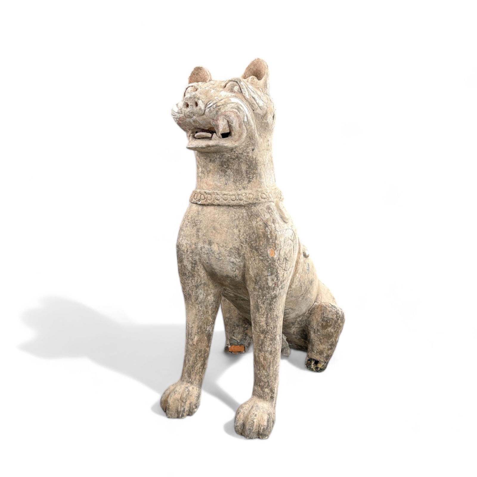 Large Han Dynasty Terracotta Tomb Guard Dog Statue Auction