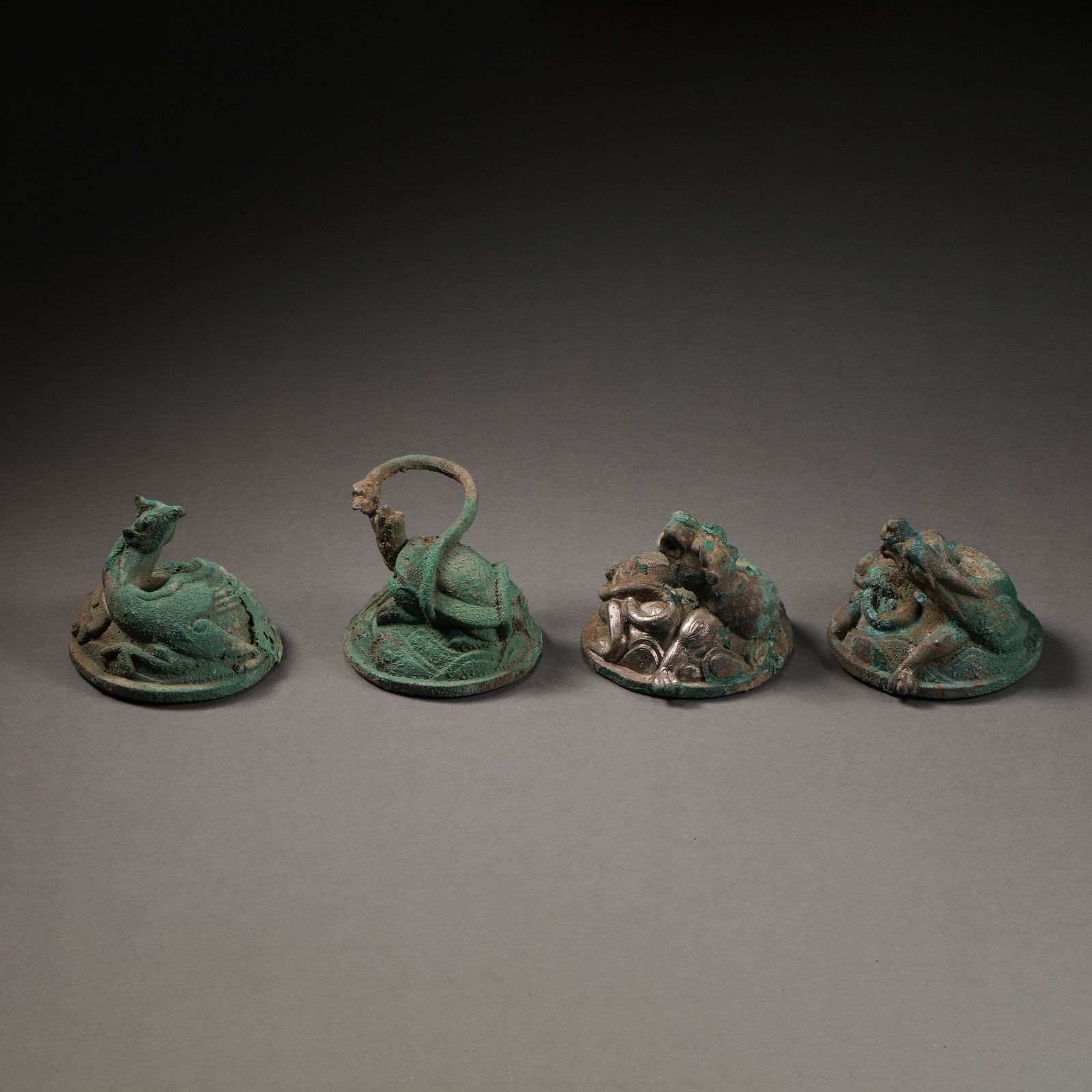 A Group Of Bronze Paperweights, Warring States Period Or Han Dynasties
