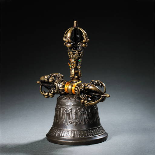 Chinese Qing Dynasty Tibet Dege Diamond Bell Pestle