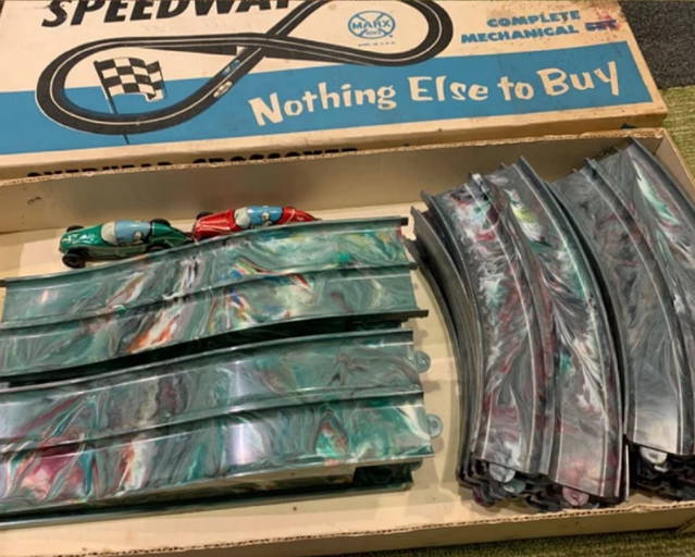 Marx Tin Litho Vehicles And Speedway Track