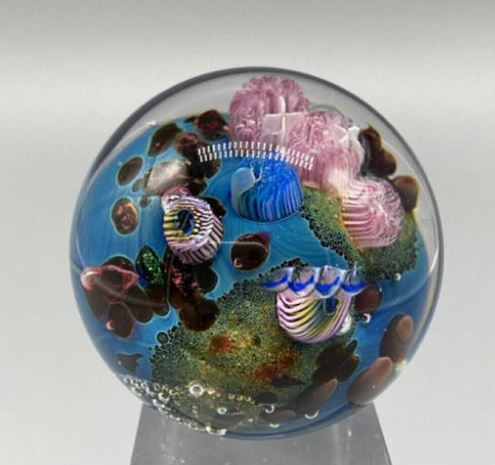 Josh Simpson Signed Paperweight Marble With Stand