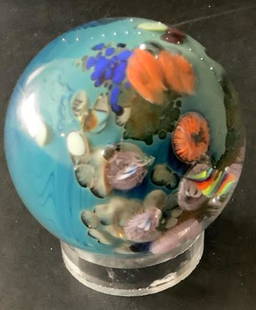 Josh Simpson Signed Art Glass Planet Marble