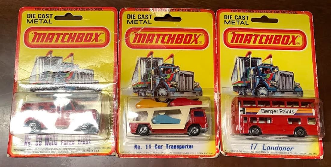 Matchbox Original Blister Pack Die Cast Metal 5 Vehicles Auction
