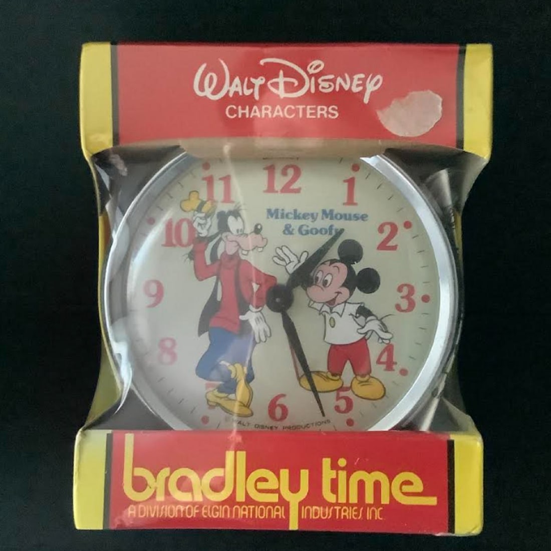 Walt Disney Mickey Mouse & Goofy Sealed Box Orig. Bradley Alarm Clock