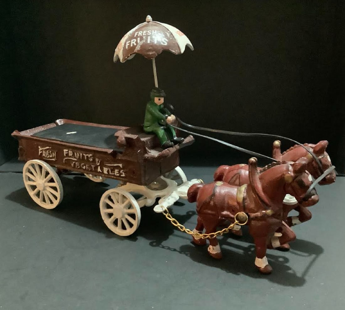 Cast Iron Fresh Fruits & Vegetables Wagon