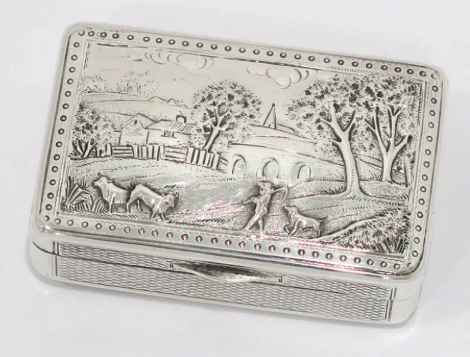 Georgian Th London C. Sterling Silver Antique English Snuff Box 14803 ...