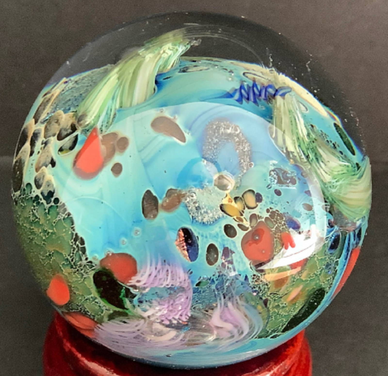Buy Josh Simpsons Sign Inhabited Planet Marble Paperweight With Stand 2 ...