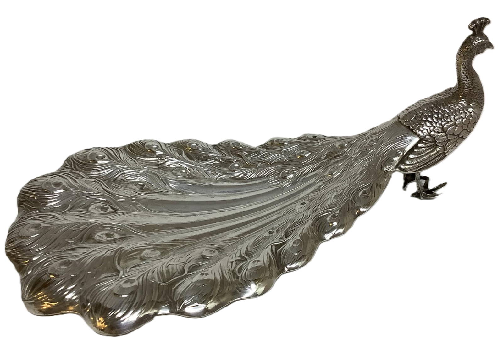 Gorham Sterling Silver Large Peacock Figurine, Sterling Silver Peacock ...