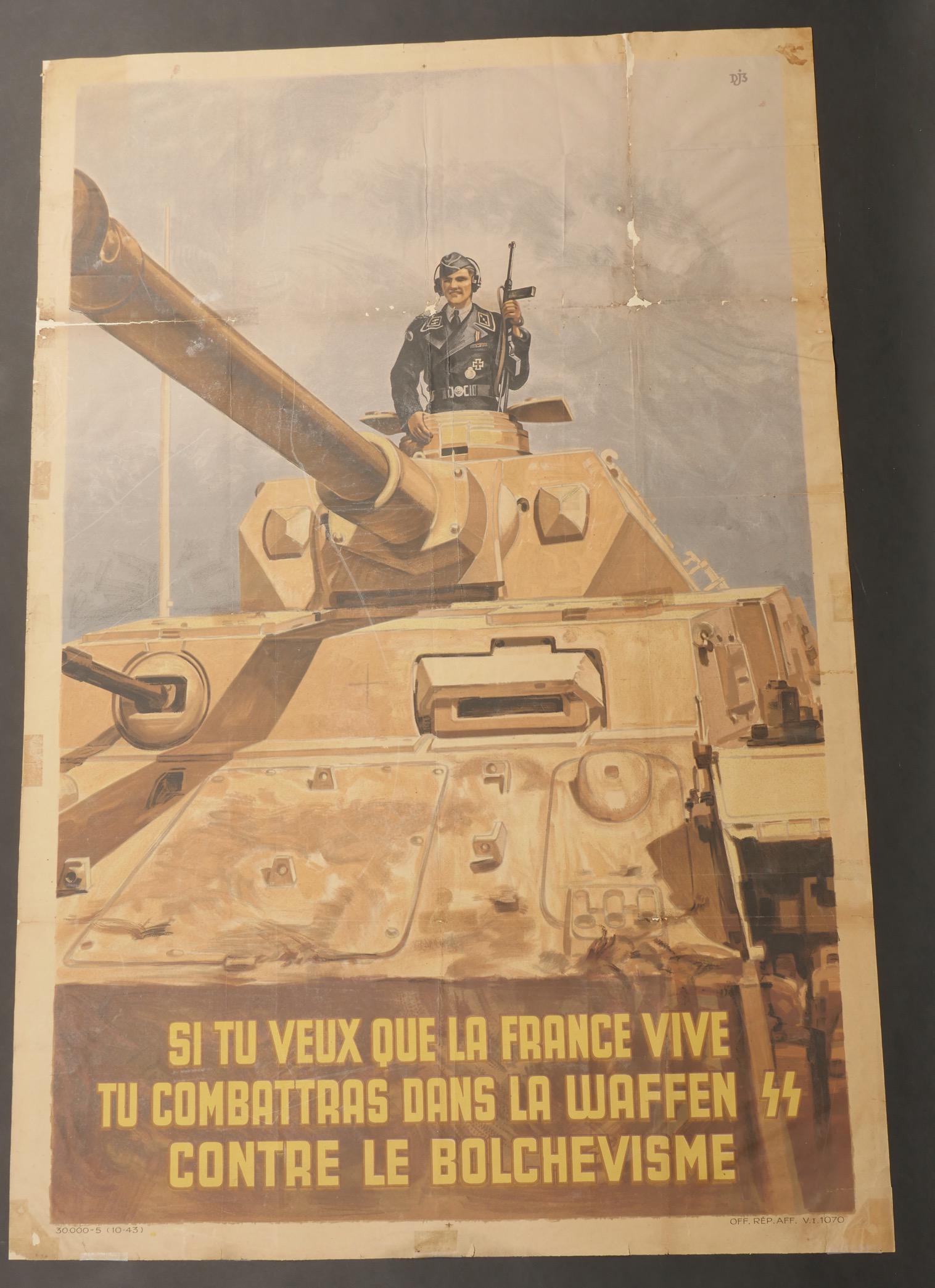 Affiche Waffen Ss Francaise. French Waffen Ss Poster.