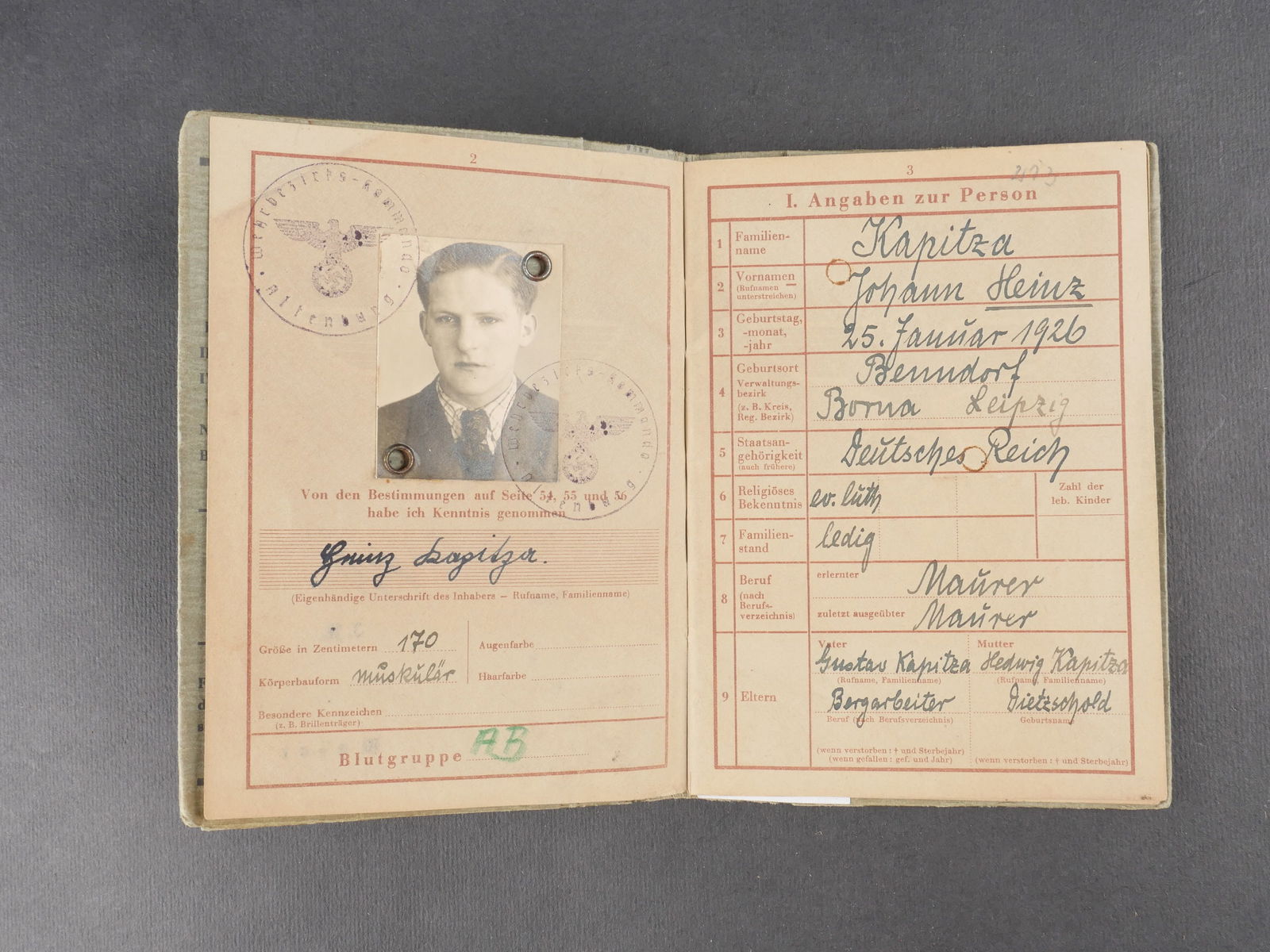 Wehrpass Division Reichsfuhrer Ss. Auction