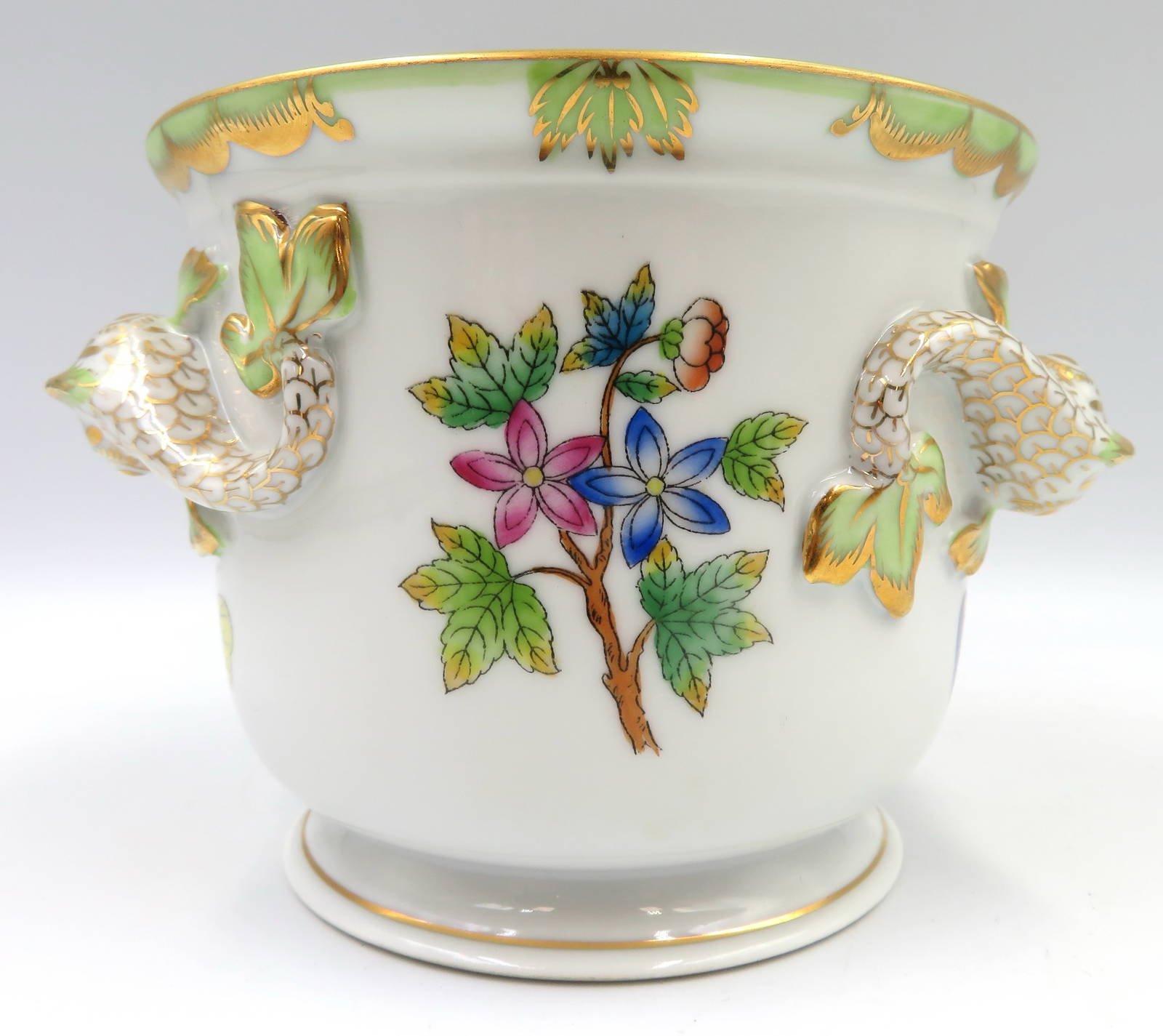 Hand Painted Herend Porcelain Cachepot Auction