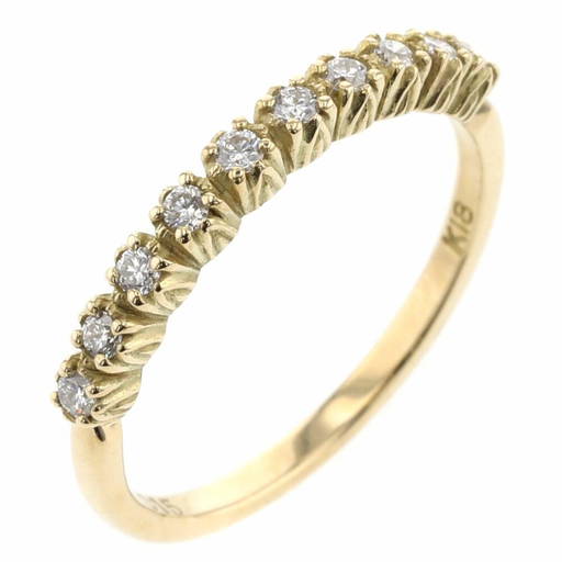Aker Ring Half Eternity Diamond 10p 0.15ct K18 Yellow
