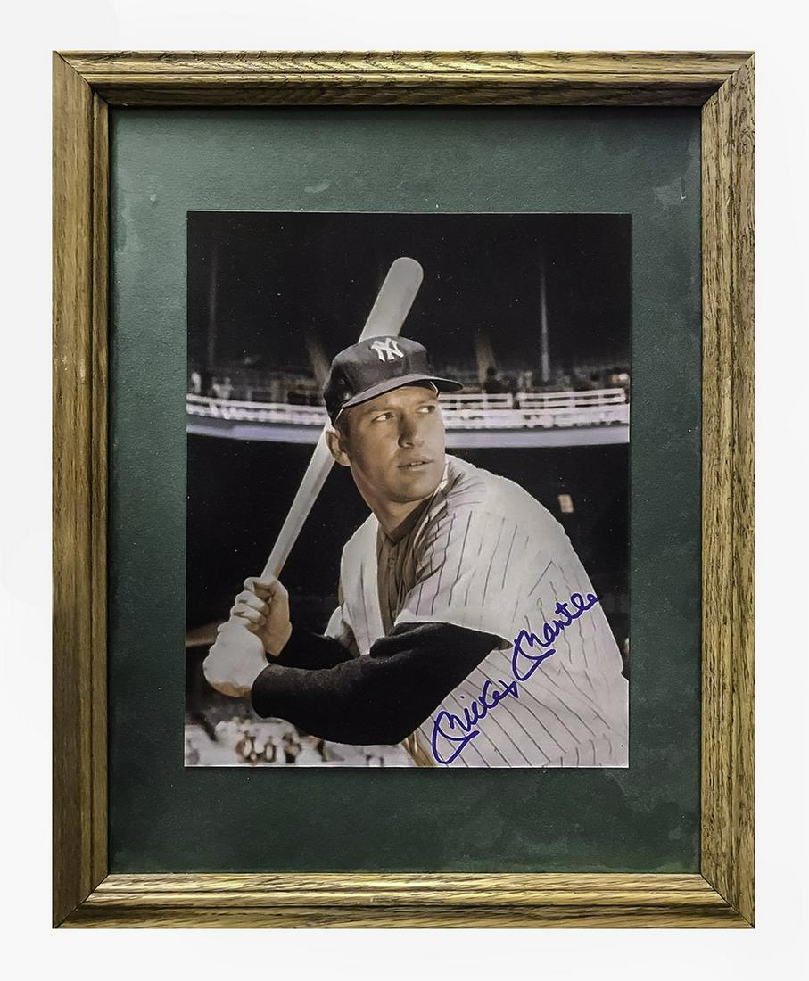 Mickey Mantle Vintage Autographed 1960s Color