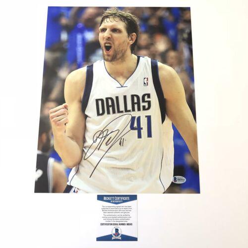 Dirk Nowitzki Signed 11x14 Photo Bas Beckett Dallas