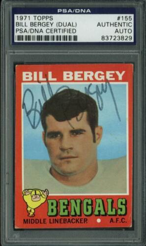 Bengals Bill Bergey Double Signed Card 1971 Topps #155