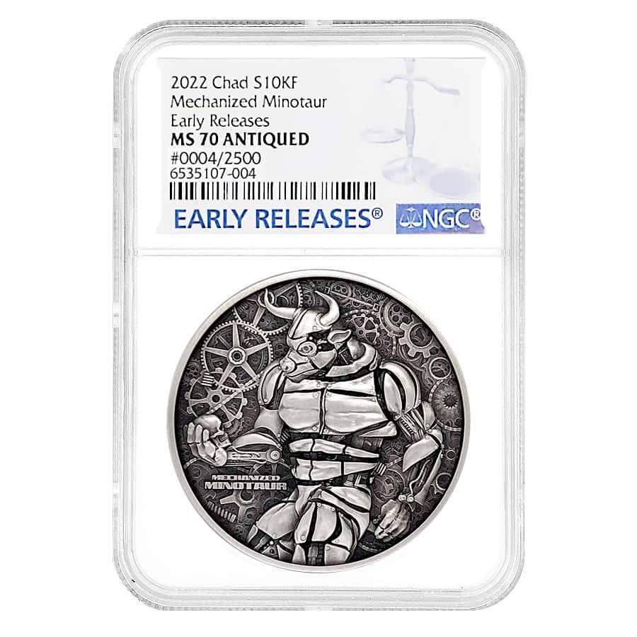 2022 Chad 2 oz Silver Mechanized Minotaur Coin Serial | Barnebys