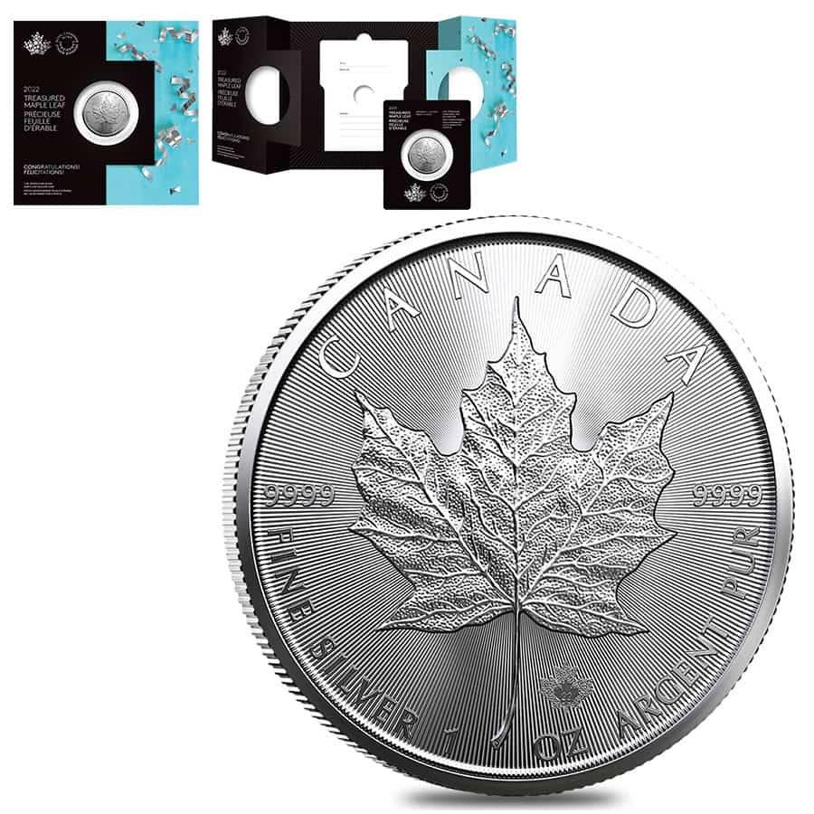 2022 1 oz Canadian Treasured Silver Maple Leaf Coin BU | Barnebys