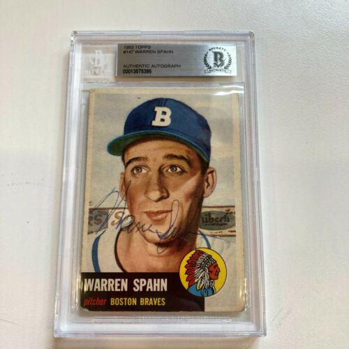 1953 Topps Warren Spahn #147 Signed Autographed