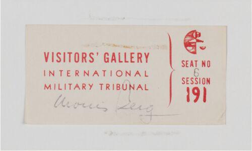 Moe Berg Signed 1946 Ww2 Nazi Nuremberg Trials Ticket - Feb 08, 2022 ...