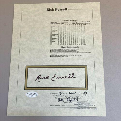 Lot Of (20) Rick Ferrell Signed Autographed Stat Sheets (#0434M) on Feb ...