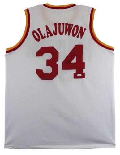 Hakeem Olajuwon Signed White Pro Style Jersey (#1037M) on Feb 24, 2022 ...