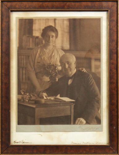 Thomas Edison & Mina Miller Edison Signed Framed (#1650M) on Feb 15 ...