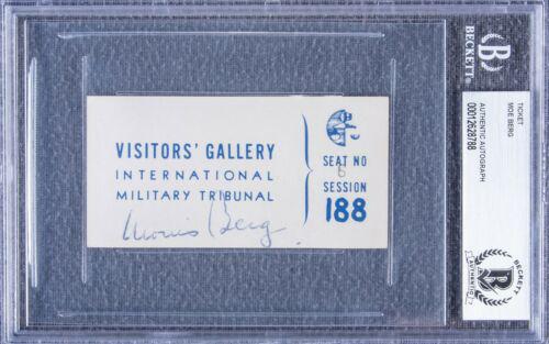 Moe Berg Signed 1946 Ww2 Nazi Nuremberg Trials Ticket - Feb 24, 2022 ...