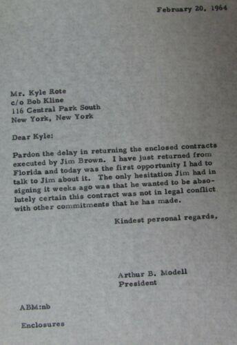 February 1964 Letters(2) To And From Art Modell To