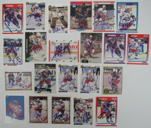 Lot of 21 Signed/Autographed New York Rangers 1990-92 NHL Trading Cards ...