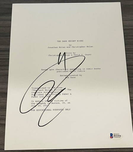Tom Hardy Authentic Autographed The Dark Knight Rises Script (#0008M ...