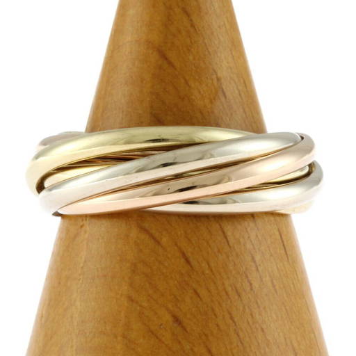 Cartier K18yg / Wg Pg Ring Trinity 7 Consecutive 3 Colors # 48 No. 8 ...