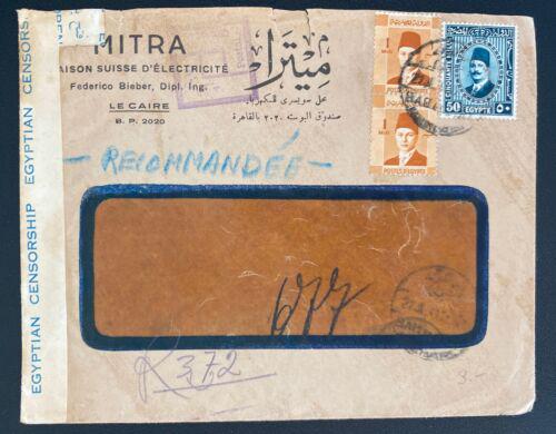 1941 Le Cairo Egypt Censored Window Cover To Geneva