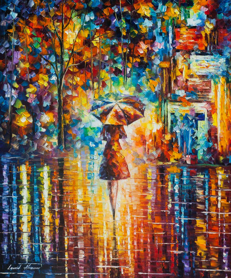 Rain Princess With Umbrella Limited Edition 1/25 By Leonid Afremov