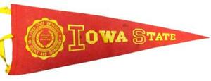Vintage 1950's Iowa State Cyclones Felt Pennant 8"x24"