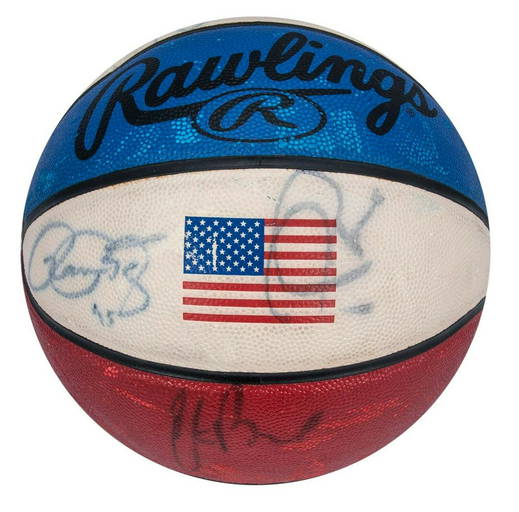 2002 Team Usa Olympics Gold Team Signed Autographed Fiba Basketball ...