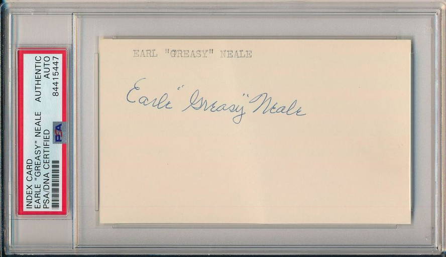 Earle "Greasy" Neale HOF Eagles Signed/Auto 3x5 Index Card PSA/DNA ...