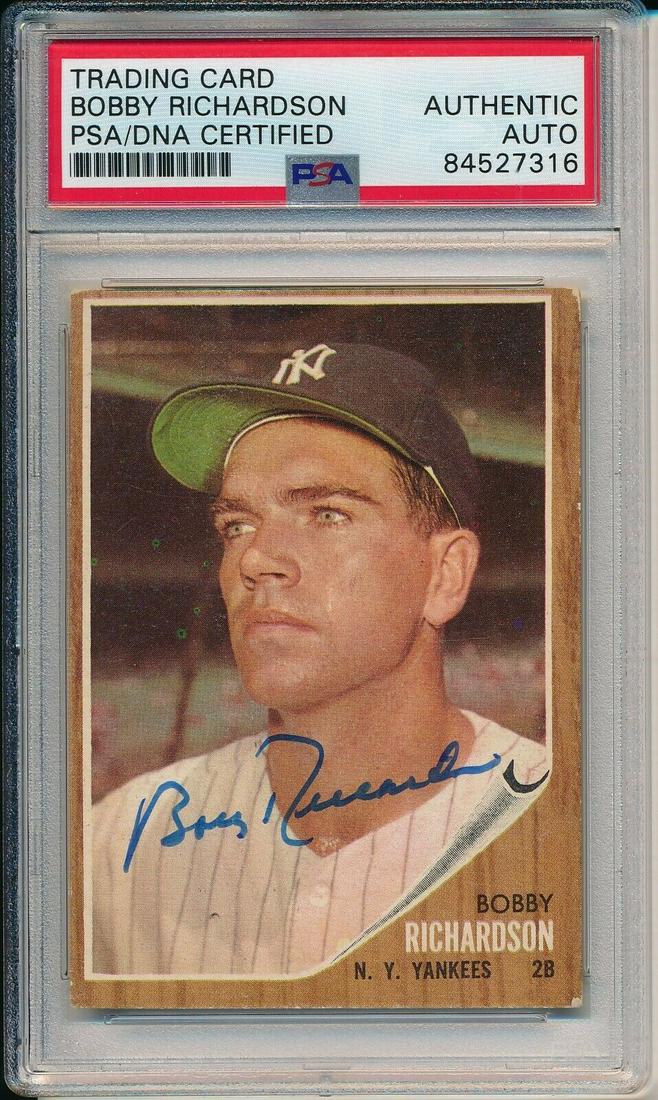 Bobby Richardson Yankees Signed/Autographed 1962 TOPPS Card #65 PSA/DNA ...