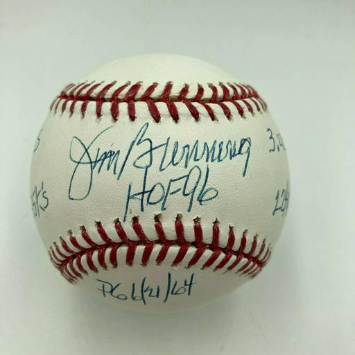 Jim Bunning Signed Heavily Inscribed Stat Major League Baseball Psa Dna