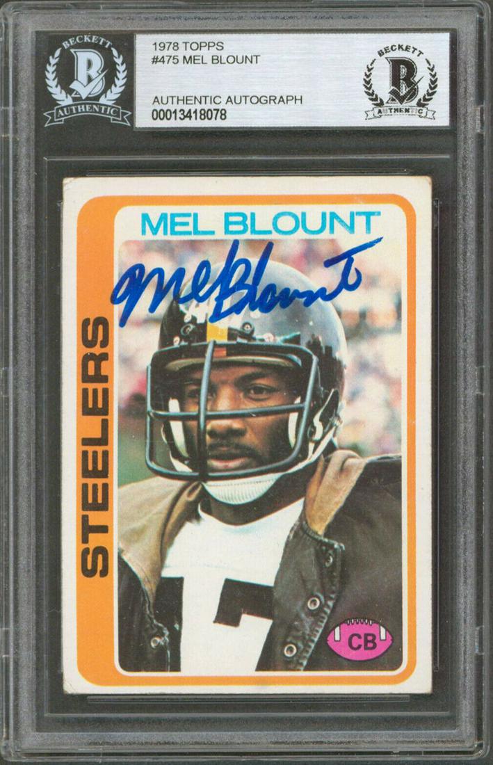 Steelers Mel Blount Signed 1978 Topps #475 Card Autographed Bas