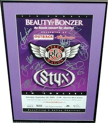 Styx + Reo Speed Wagon Hand Signed Autographed Poster Tommy Shaw Jsa Hand