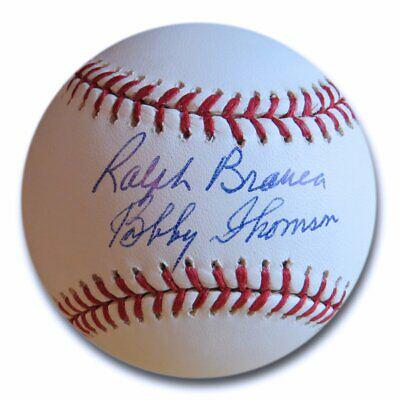 Ralph Branca Bobby Thomson Dual Signed Autographed Mlb Baseball Dodgers ...