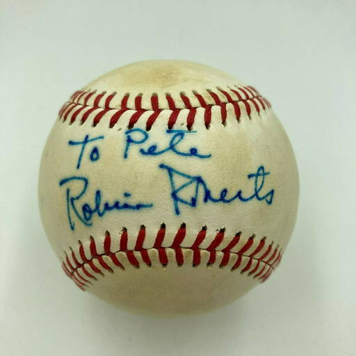 Robin Roberts Signed Vintage National League Feeney Baseball