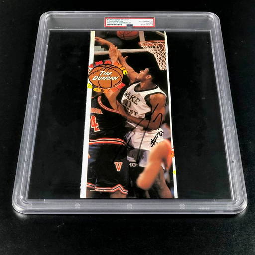 Tim Duncan signed magazine photo PSA Encapsulated San Antonio Spurs ...