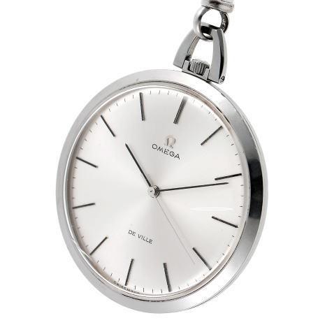 Omega De Ville Devil Pocket Watch Hand Wound Cal.601 131.1714 Silver ...