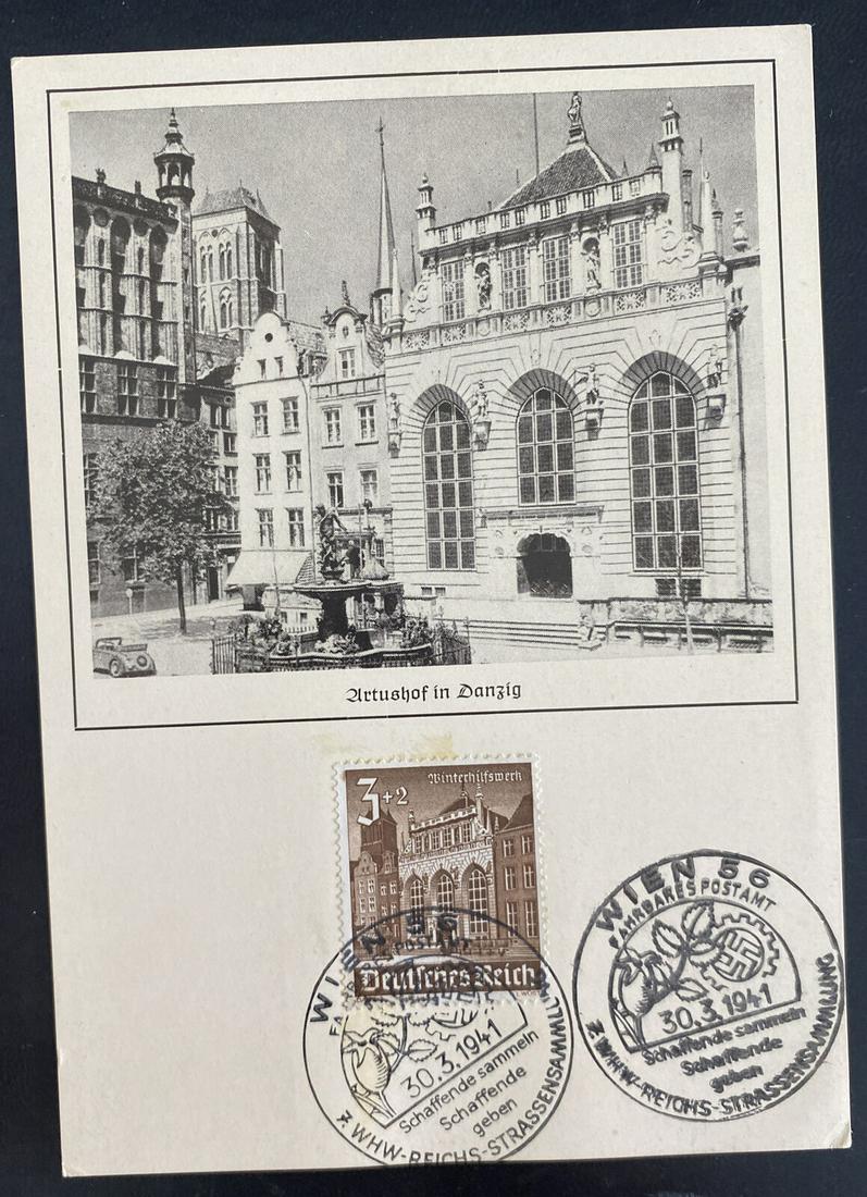 1941 Vienna Austria Maxi Postcard Cover Artus Court In