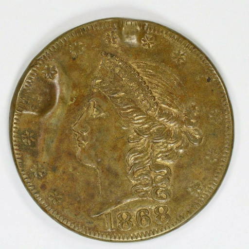 1868 SHELL CARD TOKEN STOLTZE & BIRKENHOLZ WHOLESALE TOBACCO PEORIA IL ...