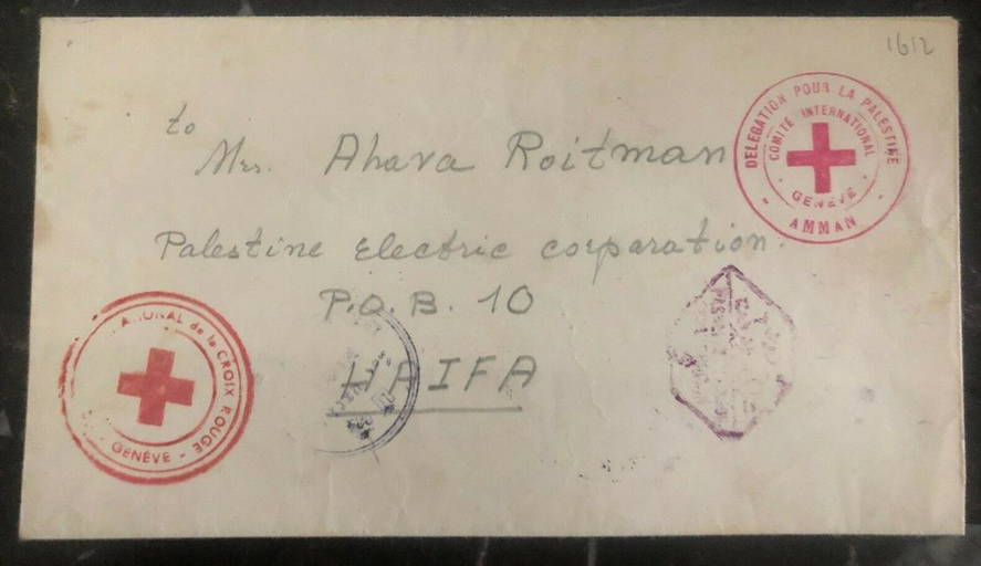 1948 Jewish Prisoner of War POW Arab Legion Camp Censored Cover To Haifa (#0632G) on May 12 ...