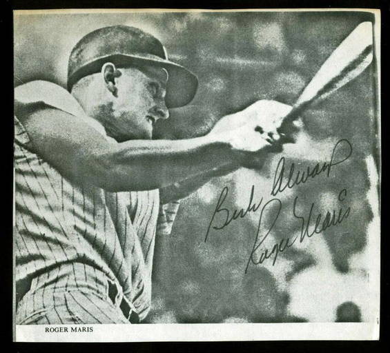 Yankees Roger Maris "Best Always" Signed 4.8x5.5 Cut Photo JSA (#1208M ...