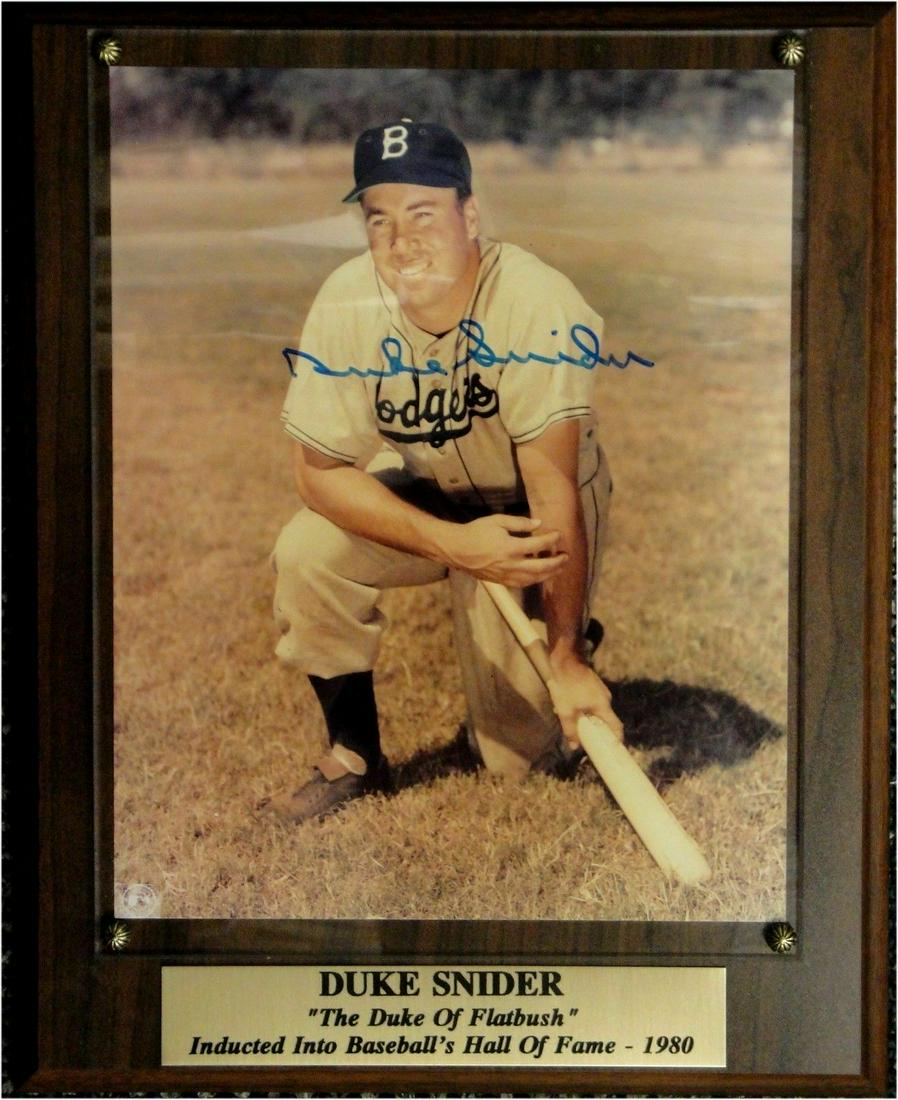 Duke Snider Hand Signed Autographed 8x10 Photo + Collectors Name Plate ...