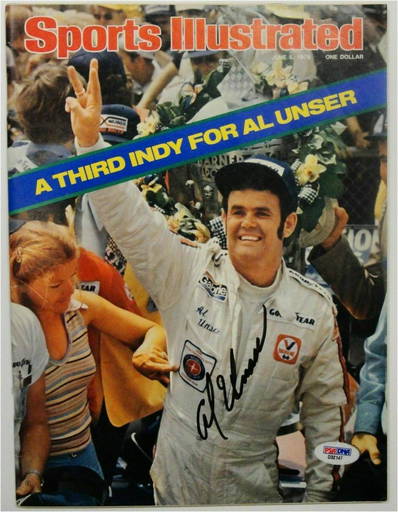 Al Unser Sr Hand Signed Autographed Sports Illustrated Magazine Indy ...